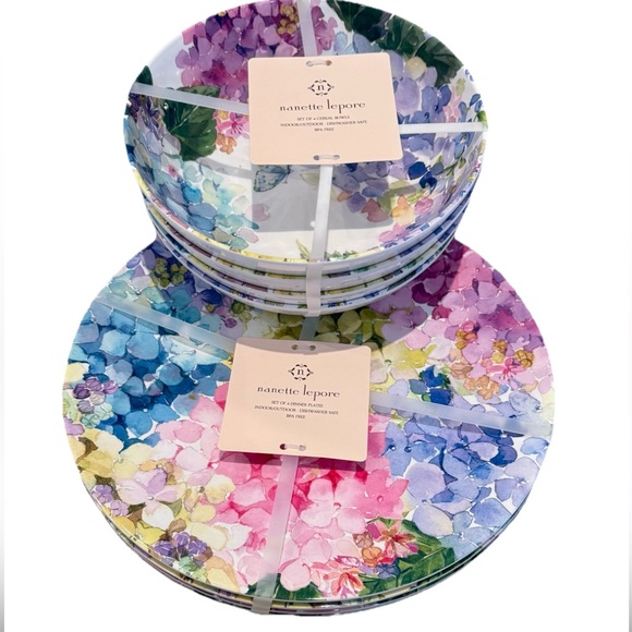 Nanette Lepore | Dining | Nanette Lepore Melamine Hydrangea Floral 4 ...